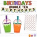 Bubble Tea- Birthday Display | Birthday Bulletin Board- Bilingual - Etsy