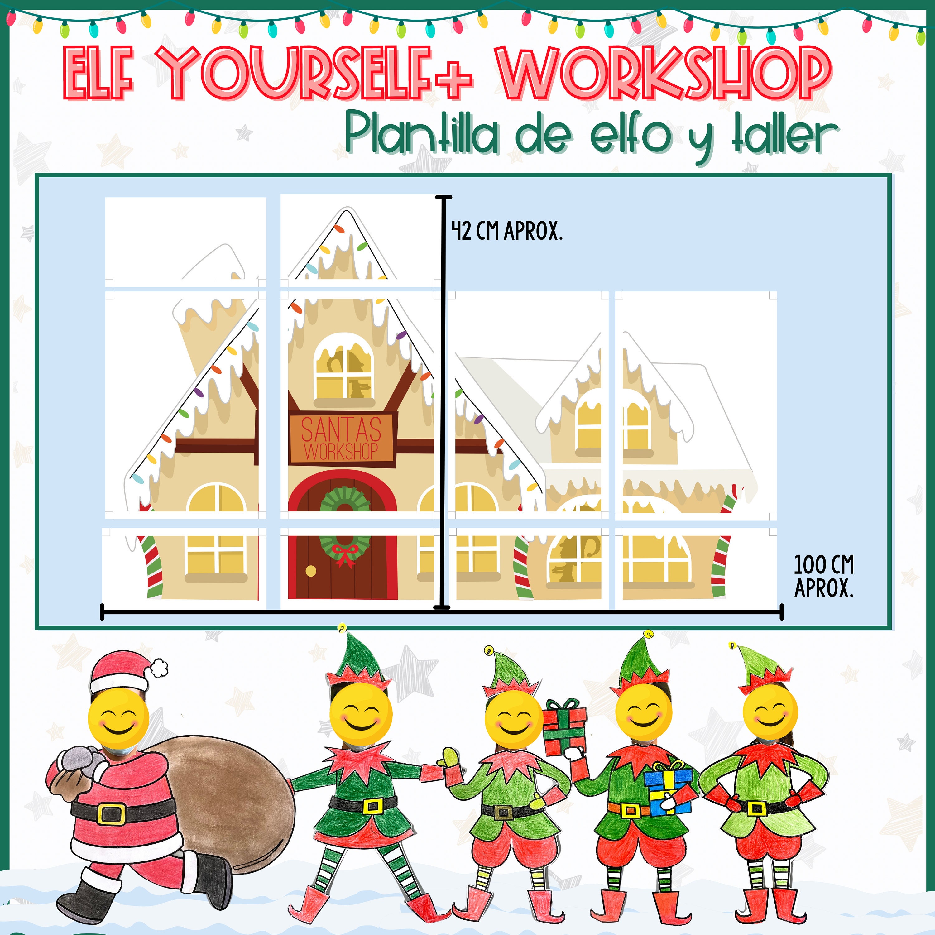 Elf Yourself- Elves Templates- Santa and Santa Workshop Poster - Etsy
