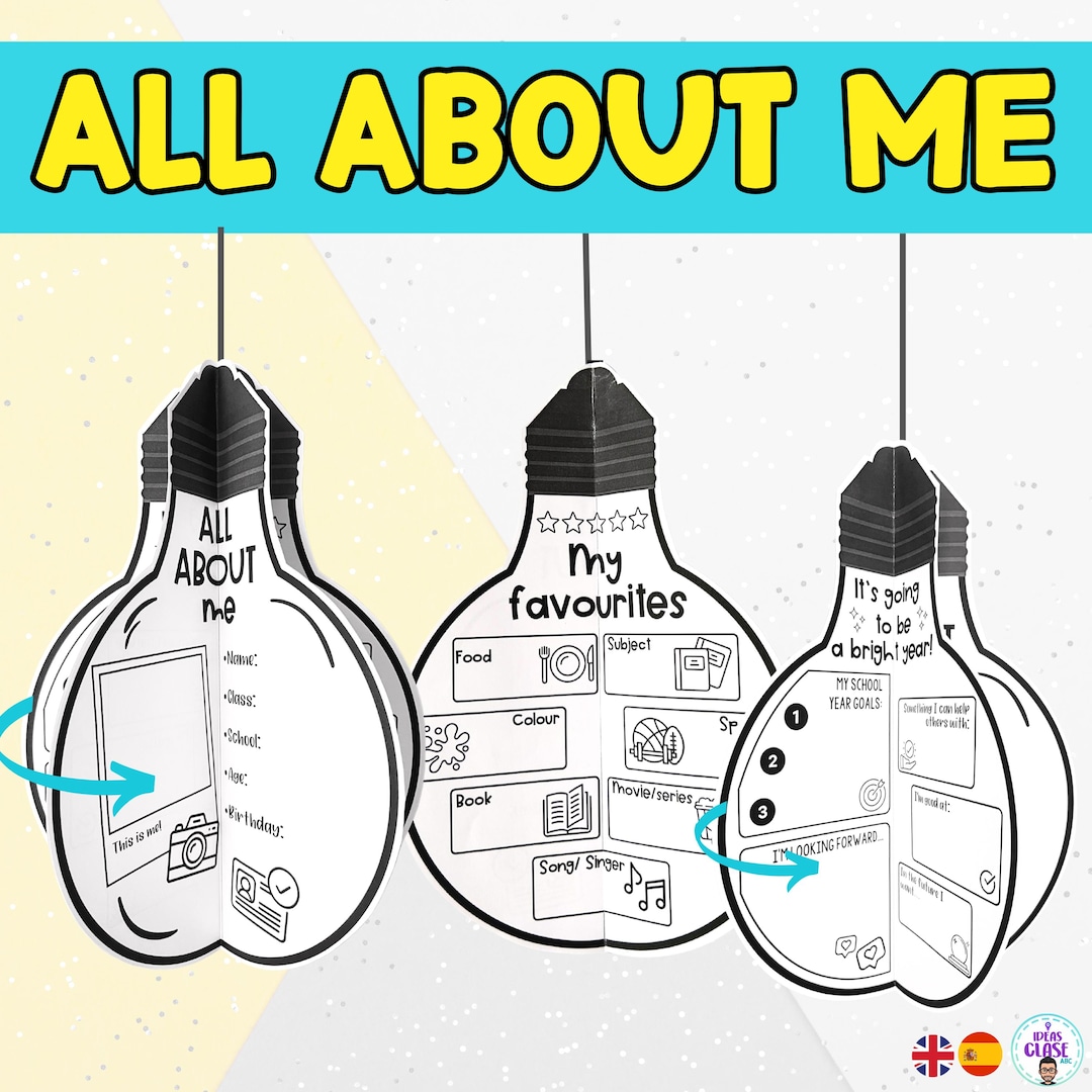 Back to School All About Me 3D Lightbulb First Day of School Activity ...
