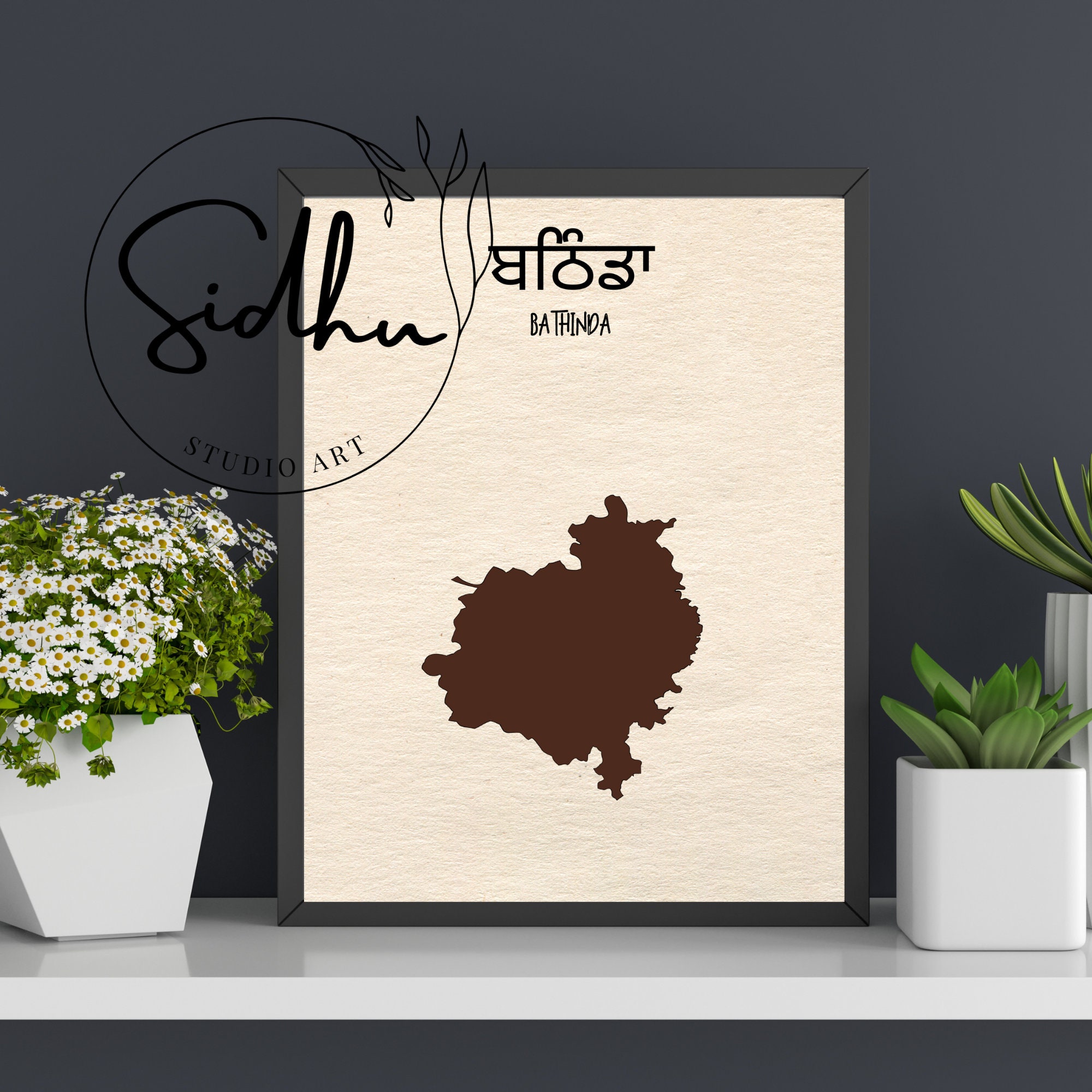 Map of Punjab Districts, Printable Digital Map, Punjabi Wall Art ...