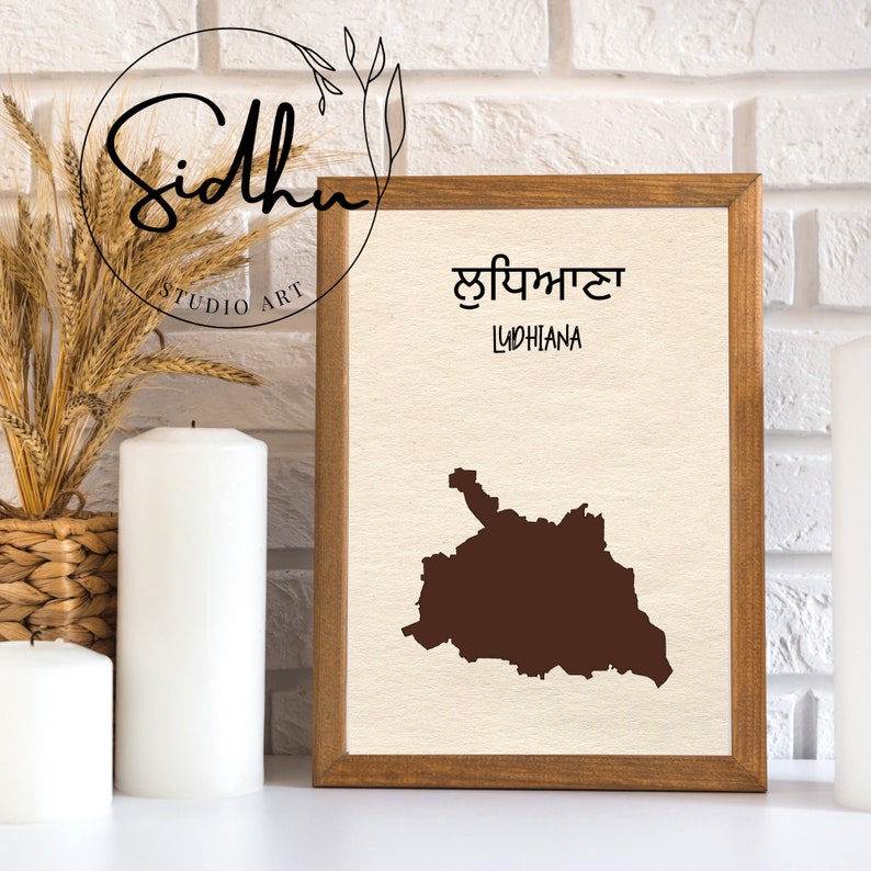 Map of Punjab Districts, Printable Digital Map, Punjabi Wall Art ...