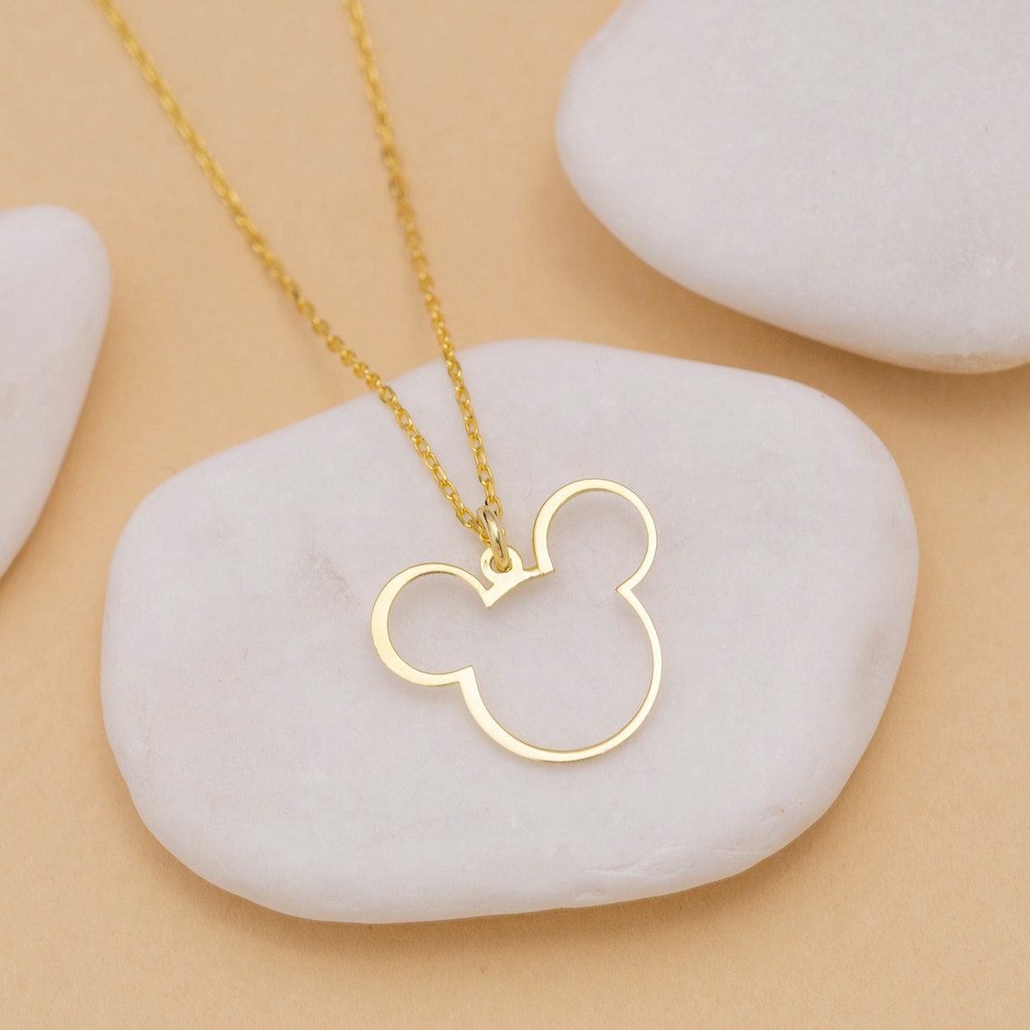 Disney Gold Necklace Mickey Mouse Jewelry Disney Head - Etsy
