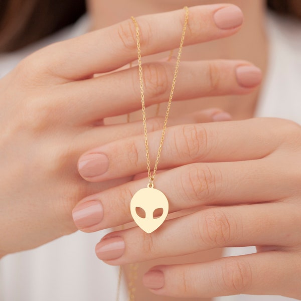 Alien Gold Necklace - Etsy