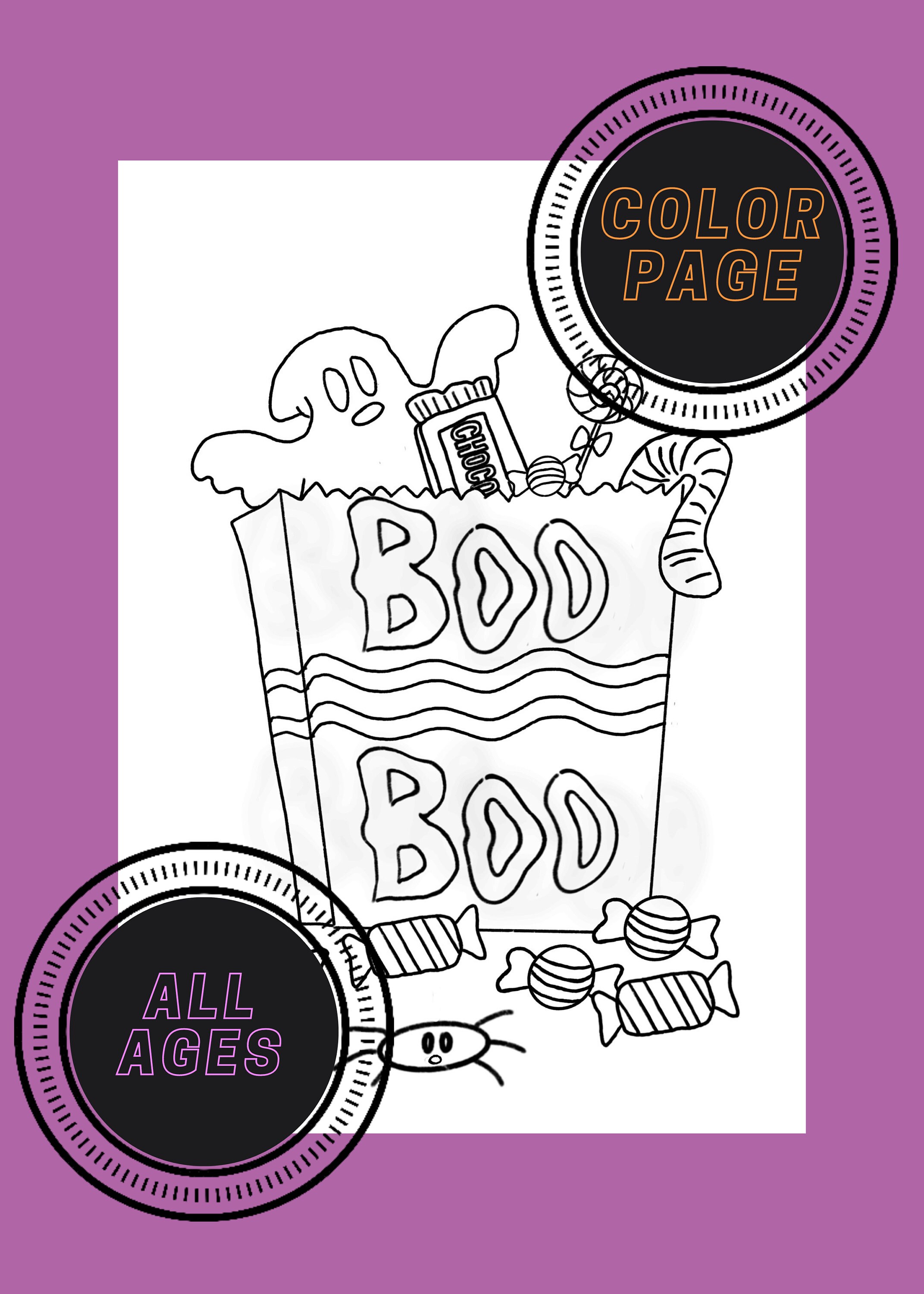 Halloween Coloring Activity, Printable, Kid Coloring Sheet, Students ...