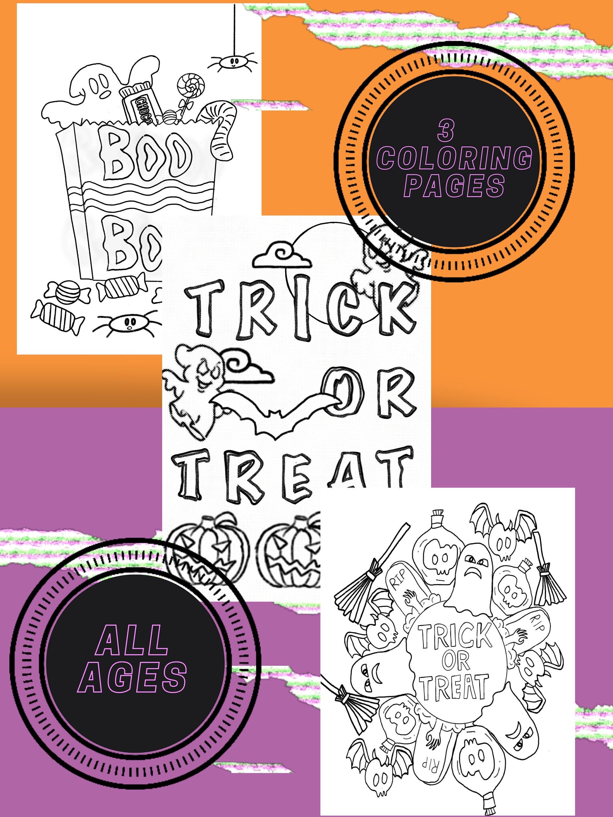 Halloween Coloring Activity, Printable, Kid Coloring Sheet, Students ...