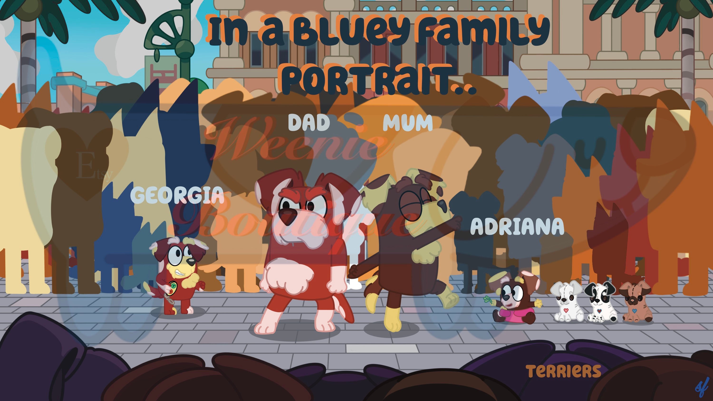 Bluey Portrait/ Family Portrait/ Bluey Your Dog / Professional - Etsy ...