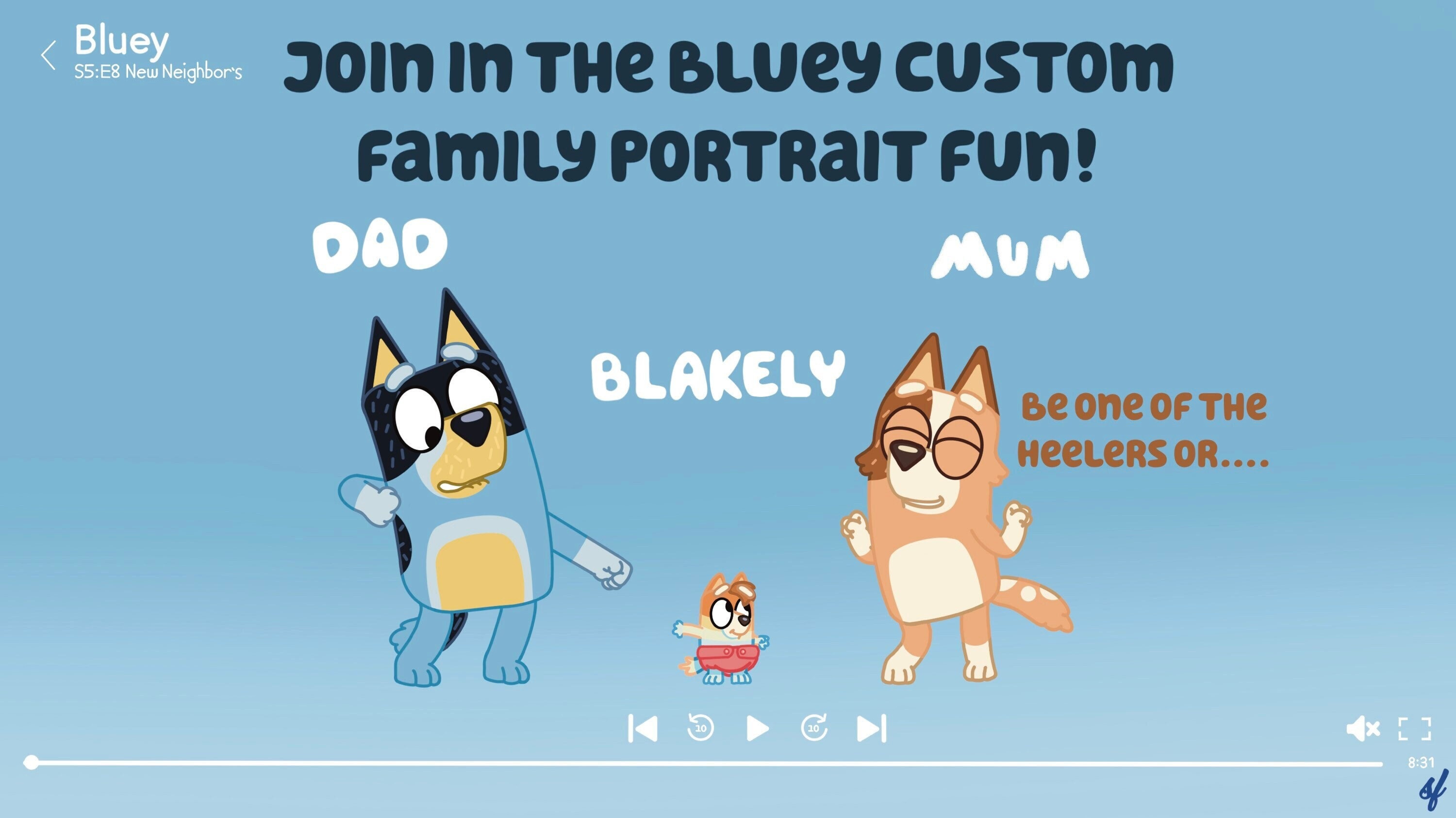 Bluey Portrait/ Family Portrait/ Bluey Your Dog / Professional - Etsy ...