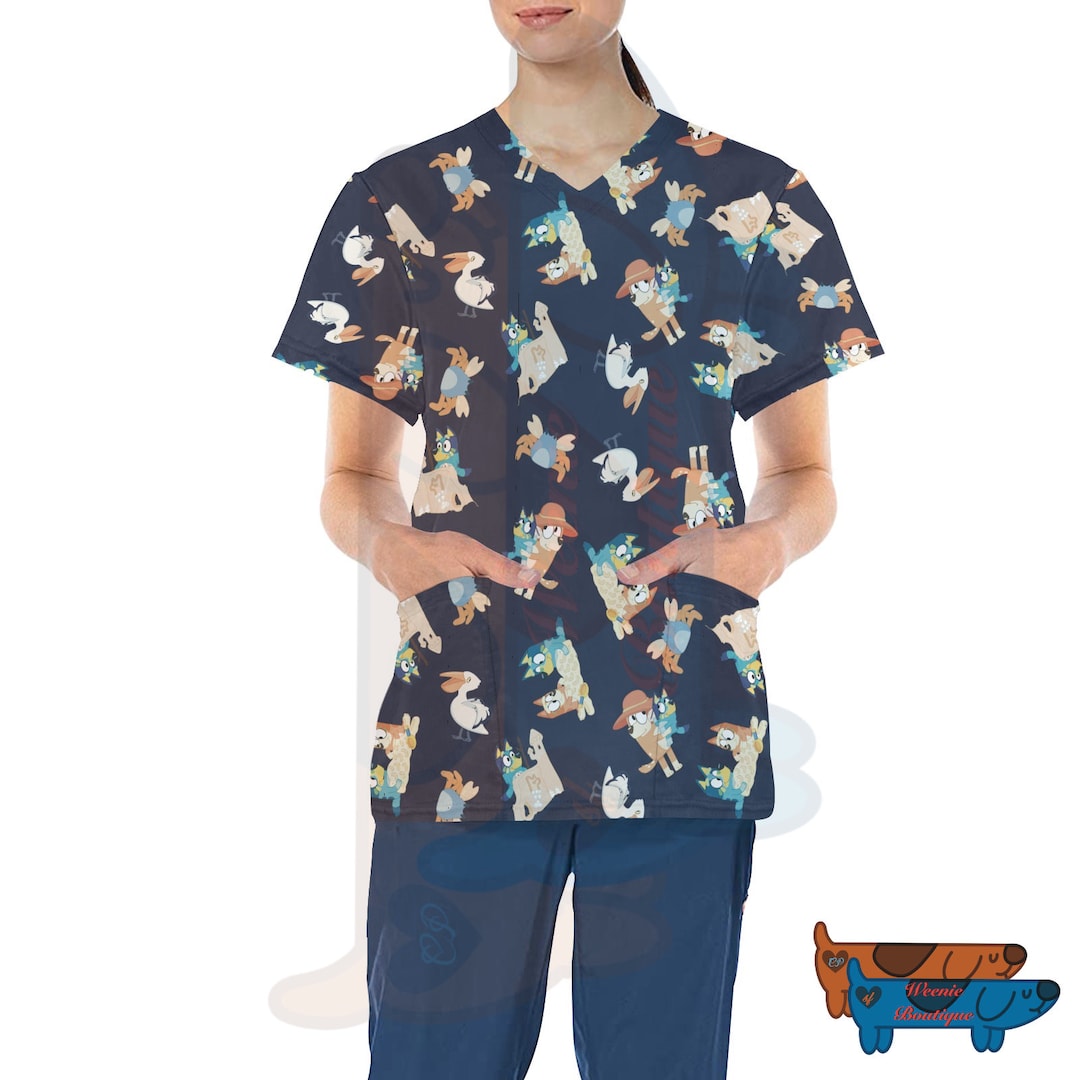 Buy Bluey Scrub Tops Bluey Inspired Online in India - Etsy
