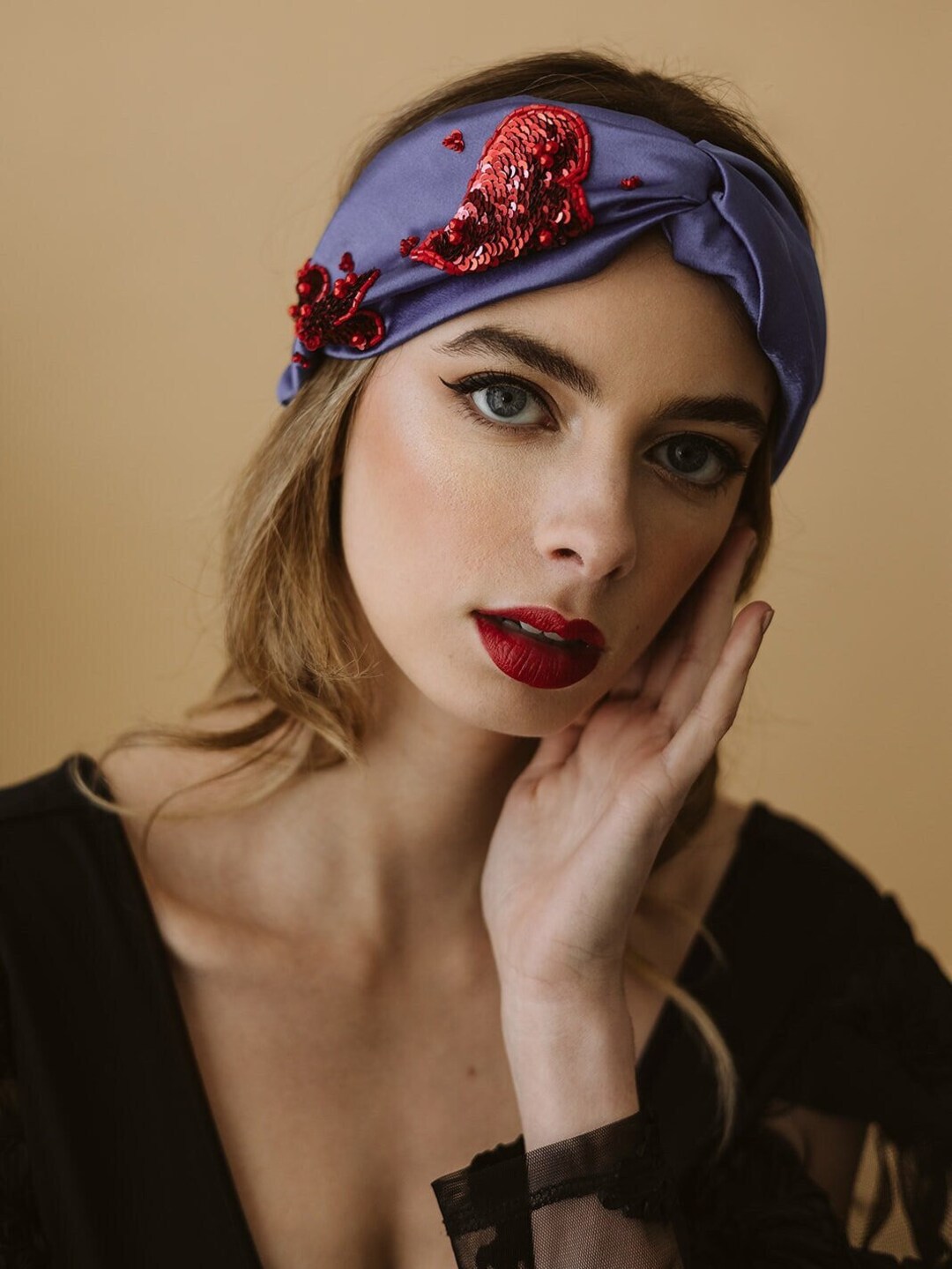 Wedding Guest Headband, Bachelorette Luxury Headband, Blue Twisted Hair ...