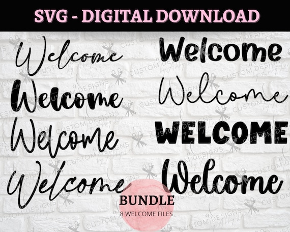 Welcome SVG Welcome Bundle Welcome Fonts Door Hanger - Etsy
