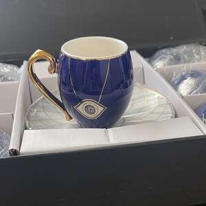 Evil Eye Coffee Cup Set - Etsy