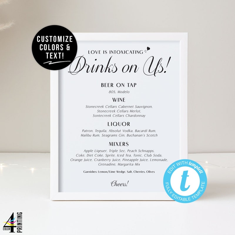Drinks on Us Dog Sign - Etsy