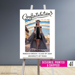 Printed Graduation Party Sign | Photo Graduation Poster | Custom ...