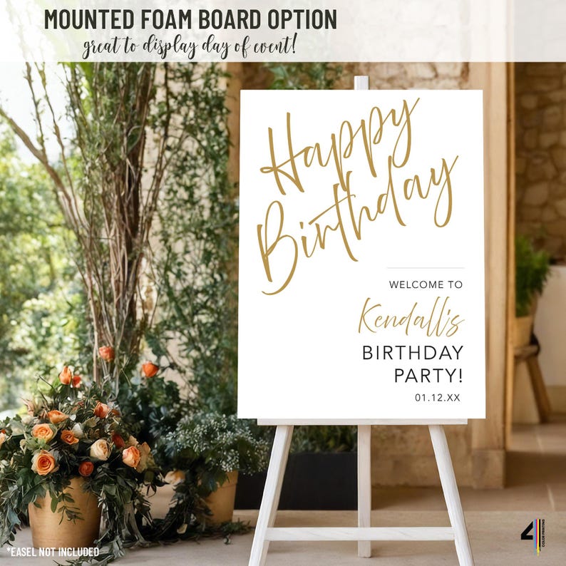Personalized Birthday Welcome Sign, Glitter Effect (printed or Digital ...