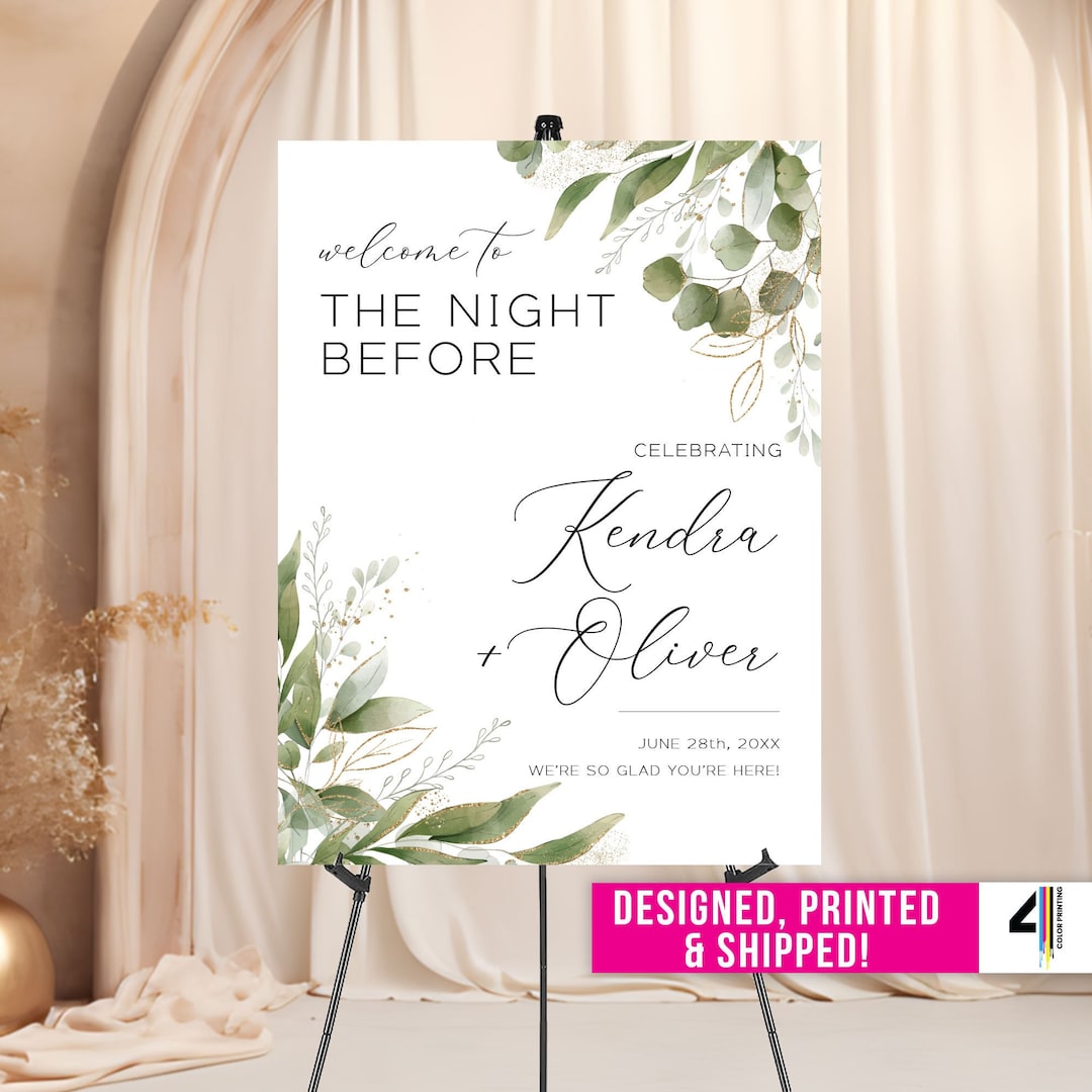 The Night Before Sign Rehearsal Dinner Welcome Sign Printed Wedding ...