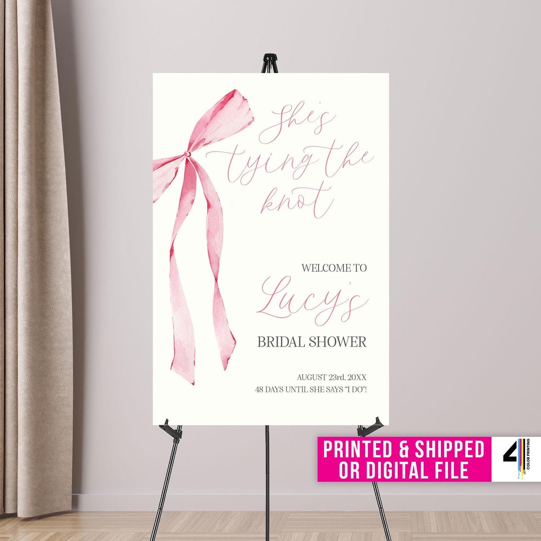 Shes Tying the Knot Bridal Shower Sign She's Tying the Knot Sign Pink ...