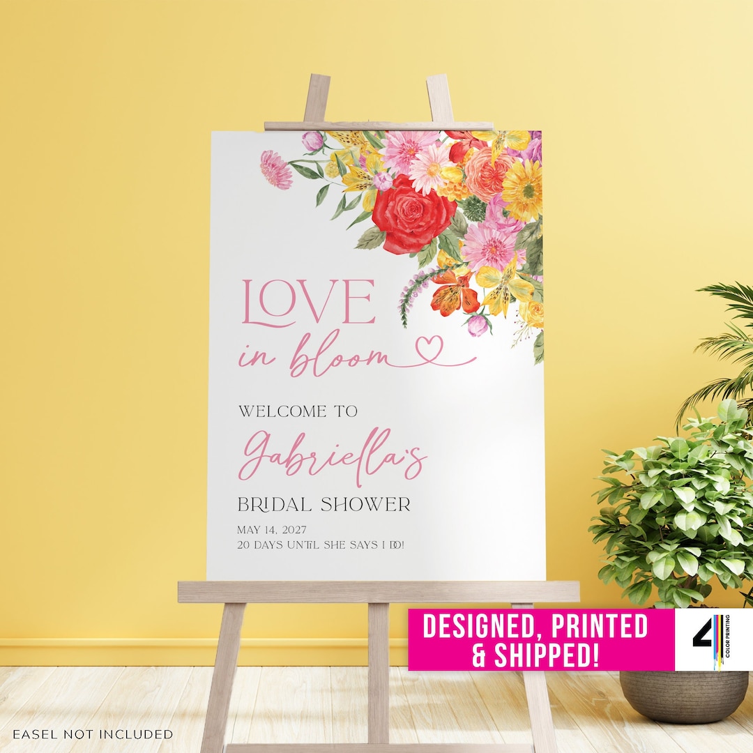Love in Bloom Bridal Shower Sign | Bridal Shower Sign | Bridal Shower ...