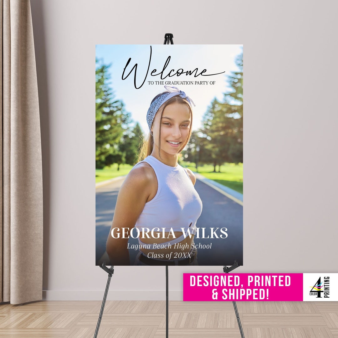 Printed Graduation Party Sign | Graduation Party Welcome Sign ...