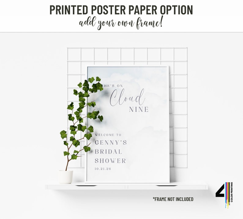 She's on Cloud Nine Bridal Shower Welcome Sign, on Cloud Nine Bridal ...