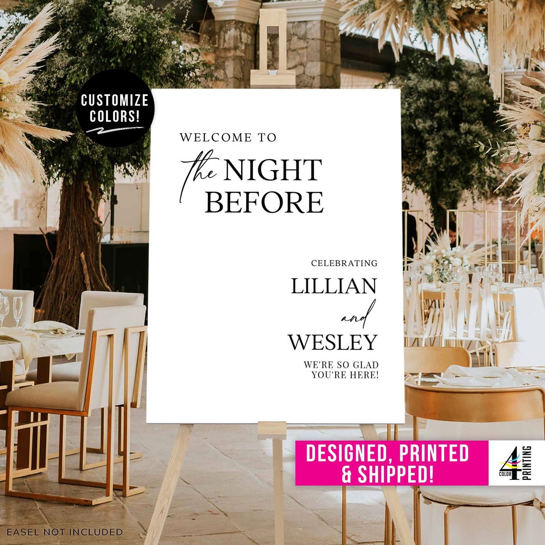 The Night Before Sign | Wedding Rehearsal Welcome Sign | Rehearsal ...