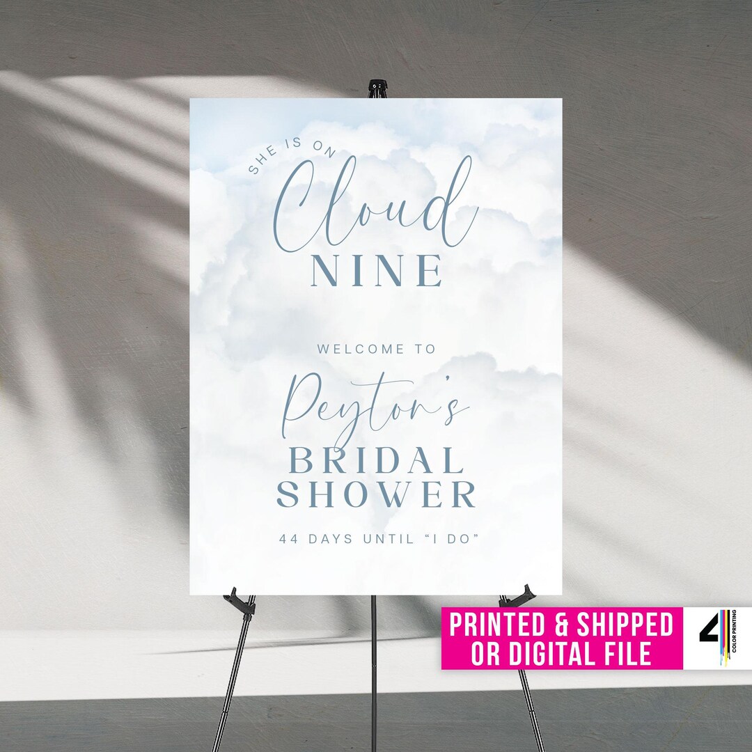 On Cloud Nine Bridal Shower Sign on Cloud Nine Bridal Shower Sign ...