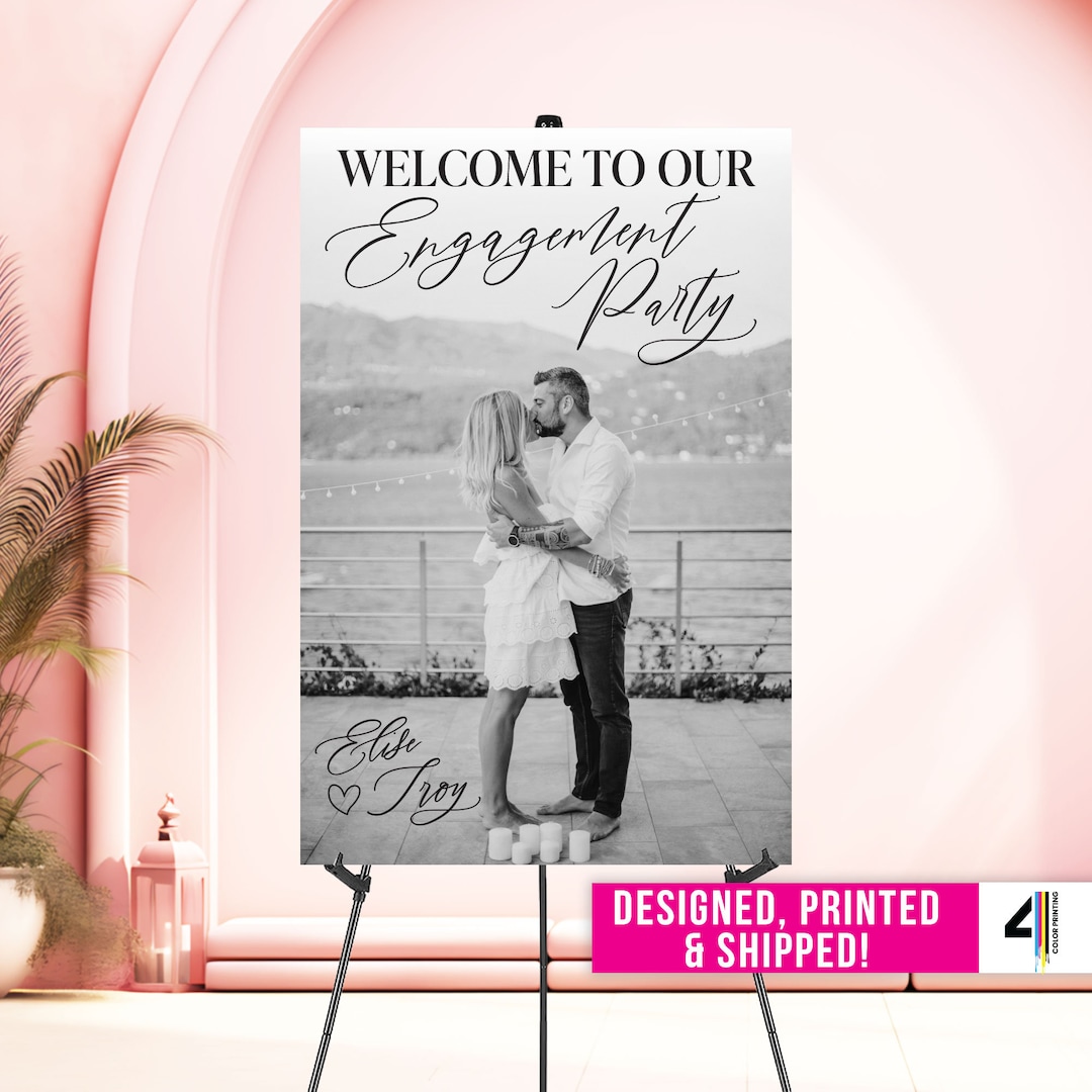 Printed Engagement Party Sign Engagement Party Sign on Board Engagement ...