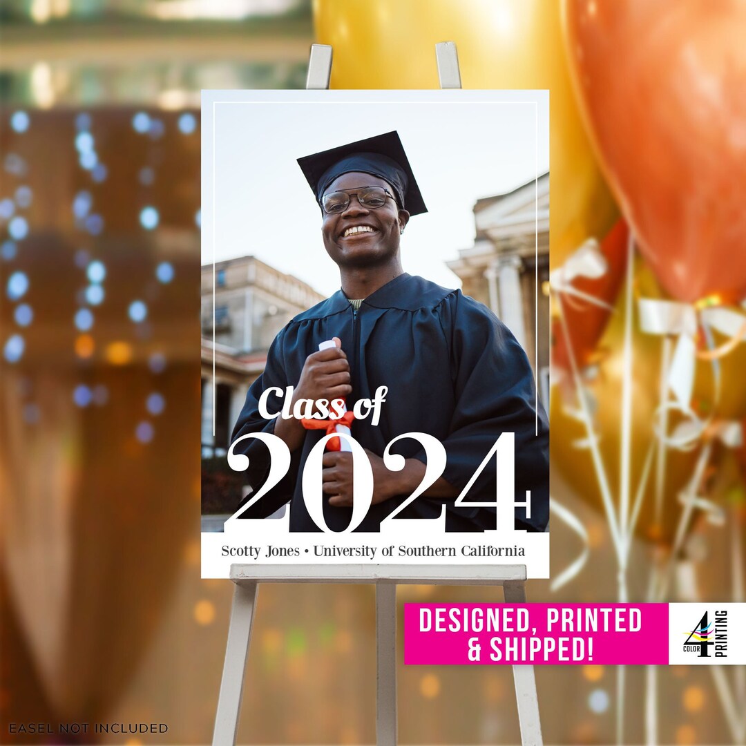 Printed Graduation Party Sign | Graduation Foam Board | Class of 2024 ...