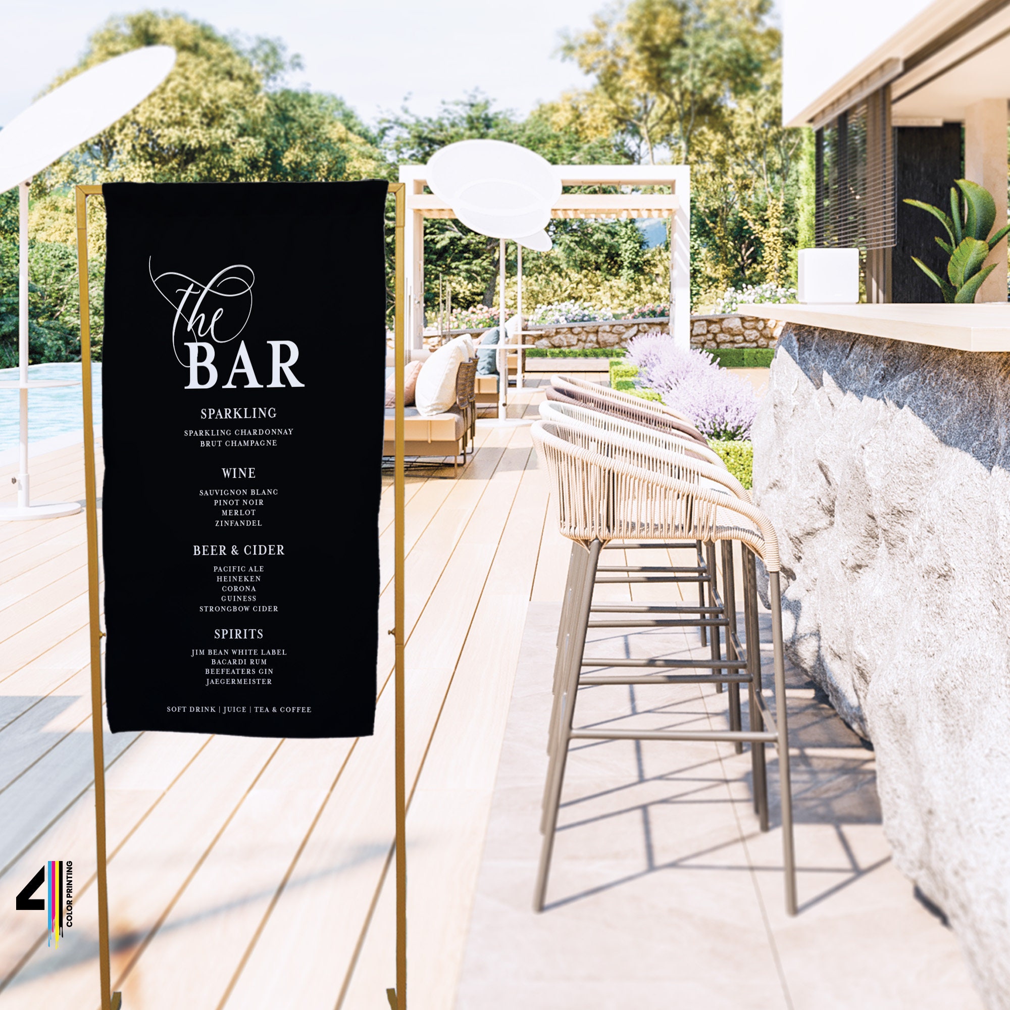Fabric Bar Menu Black Fabric Bar Sign Printed Fabric Bar Sign Fabric ...