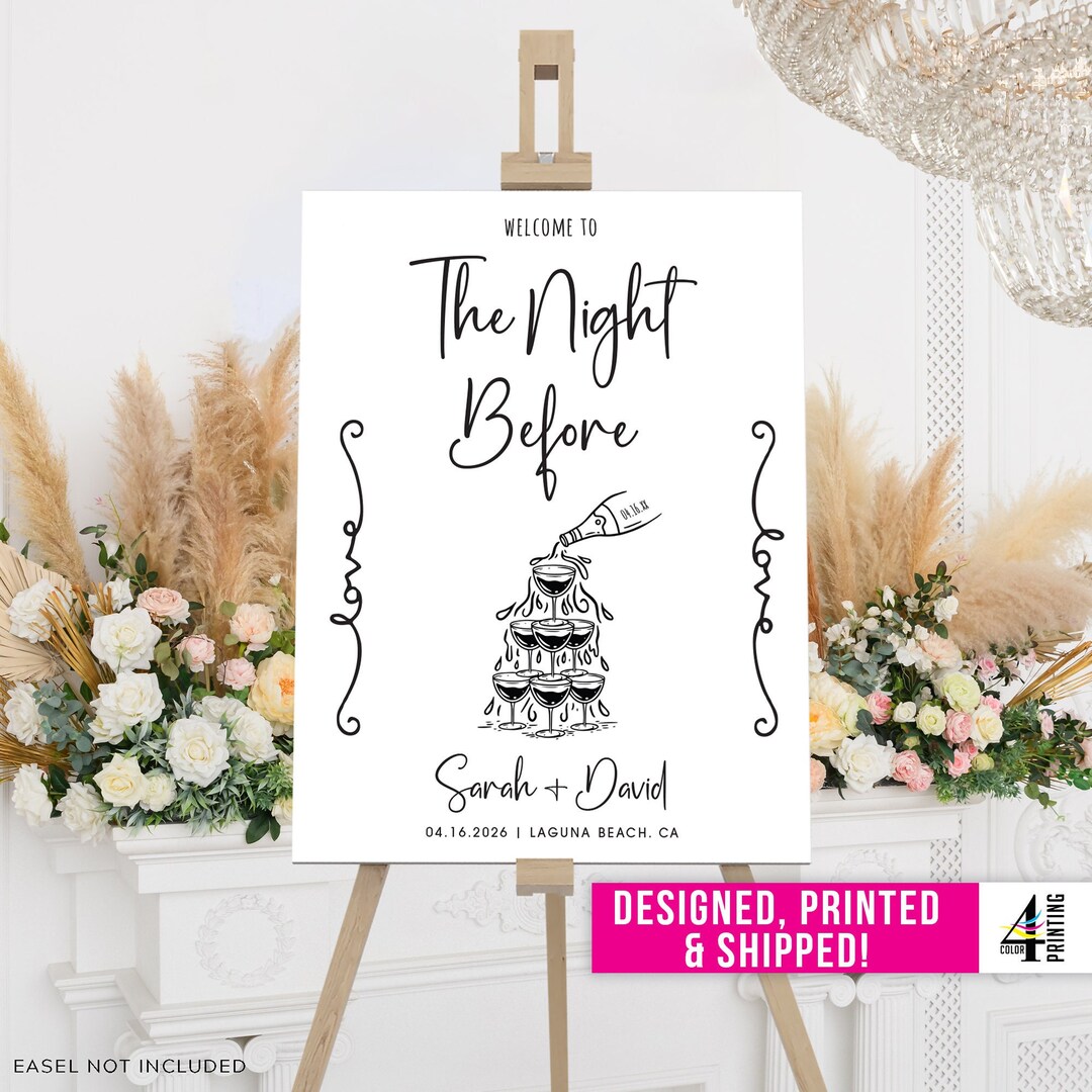 The Night Before Sign |rehearsal Dinner Welcome Sign | Rehearsal Dinner ...