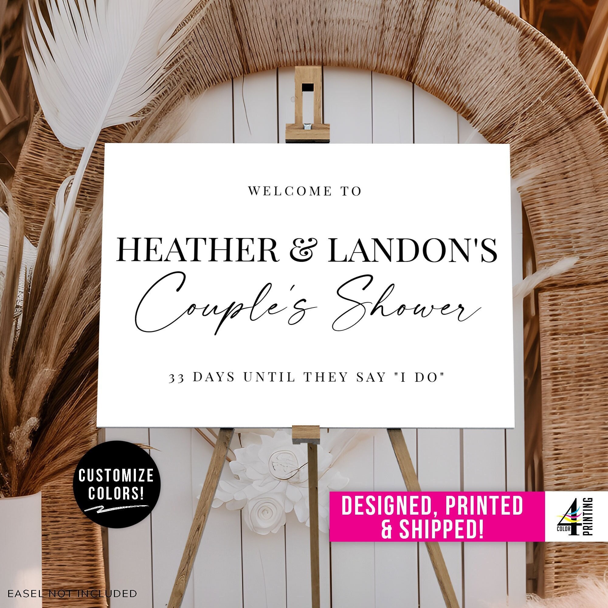 Couple's Shower Welcome Sign Wedding Shower Welcome Sign Bride and ...