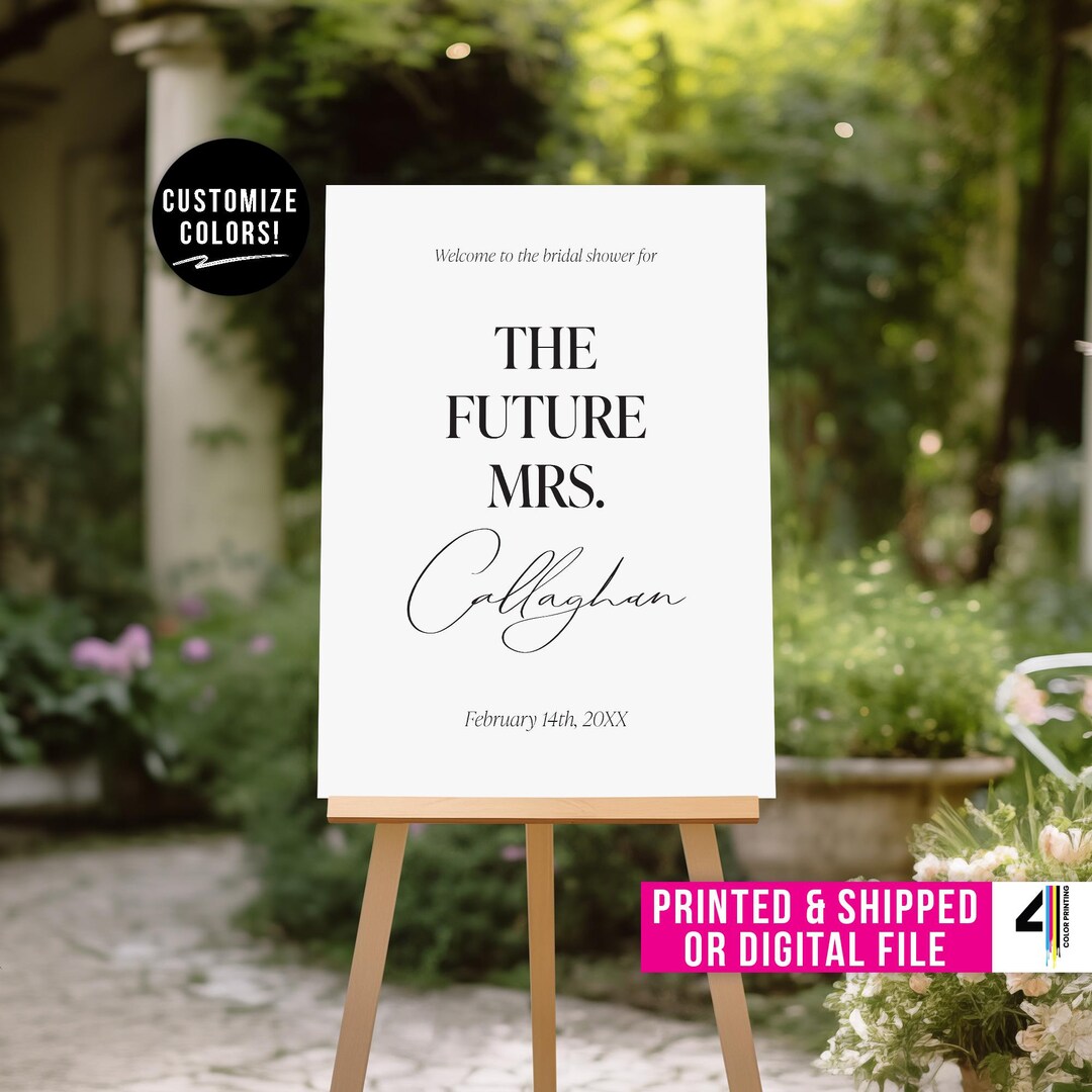 The Future Mrs. Bridal Shower Welcome Sign Bridal Shower Welcome Sign ...