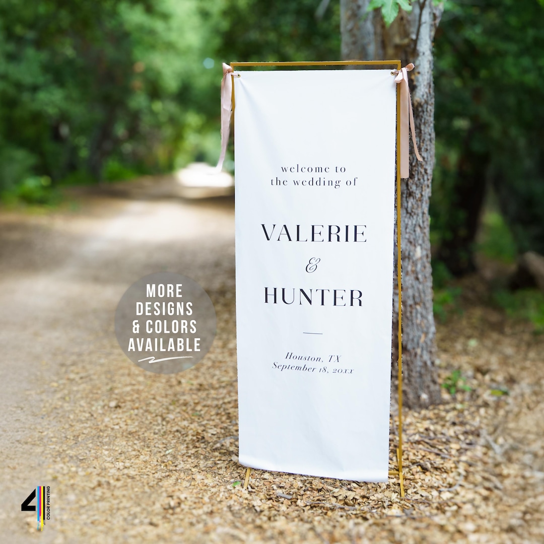 Canvas Welcome Sign With Stand Canvas Wedding Welcome Sign Fabric ...