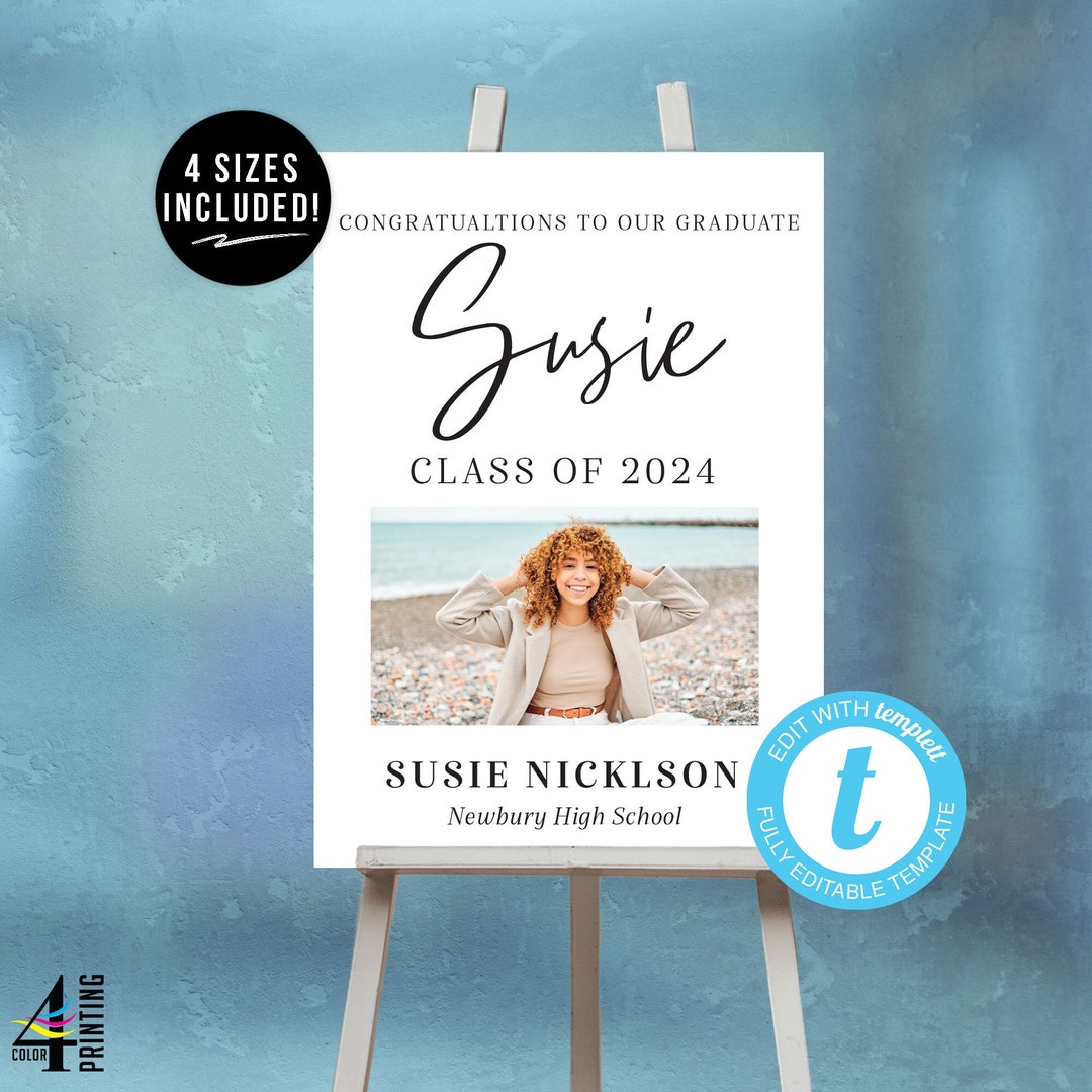 Editable Graduation Sign Graduation Sign Template Graduation Photo Sign ...