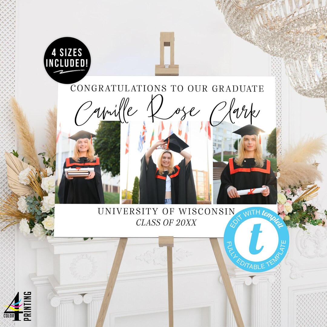 Graduation Photo Sign Graduation Welcome Sign Template Graduation Sign ...