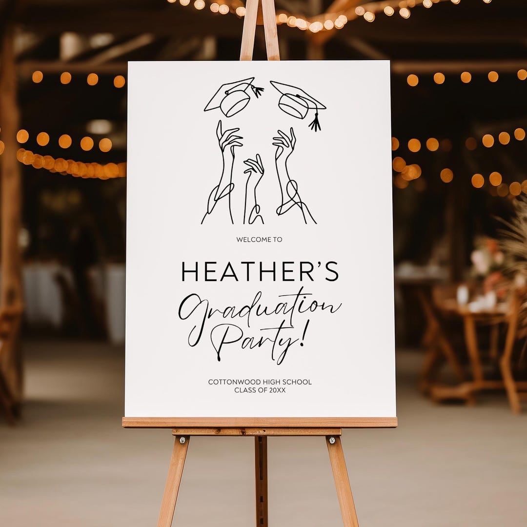 Printed Graduation Party Sign, Graduation Party Welcome Sign ...