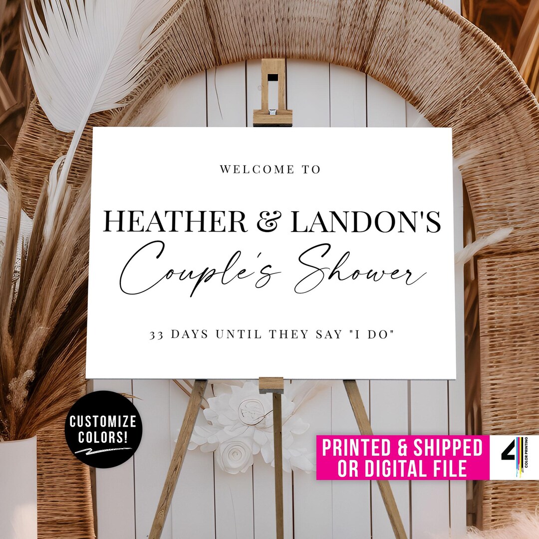 Couples Shower Welcome Sign Wedding Shower Welcome Sign Bride and Groom ...