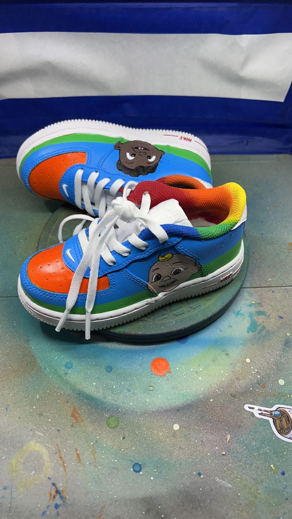 Nike Air Force 1 Custom, Hand-painted Cocomelon Custom Af1s - Etsy