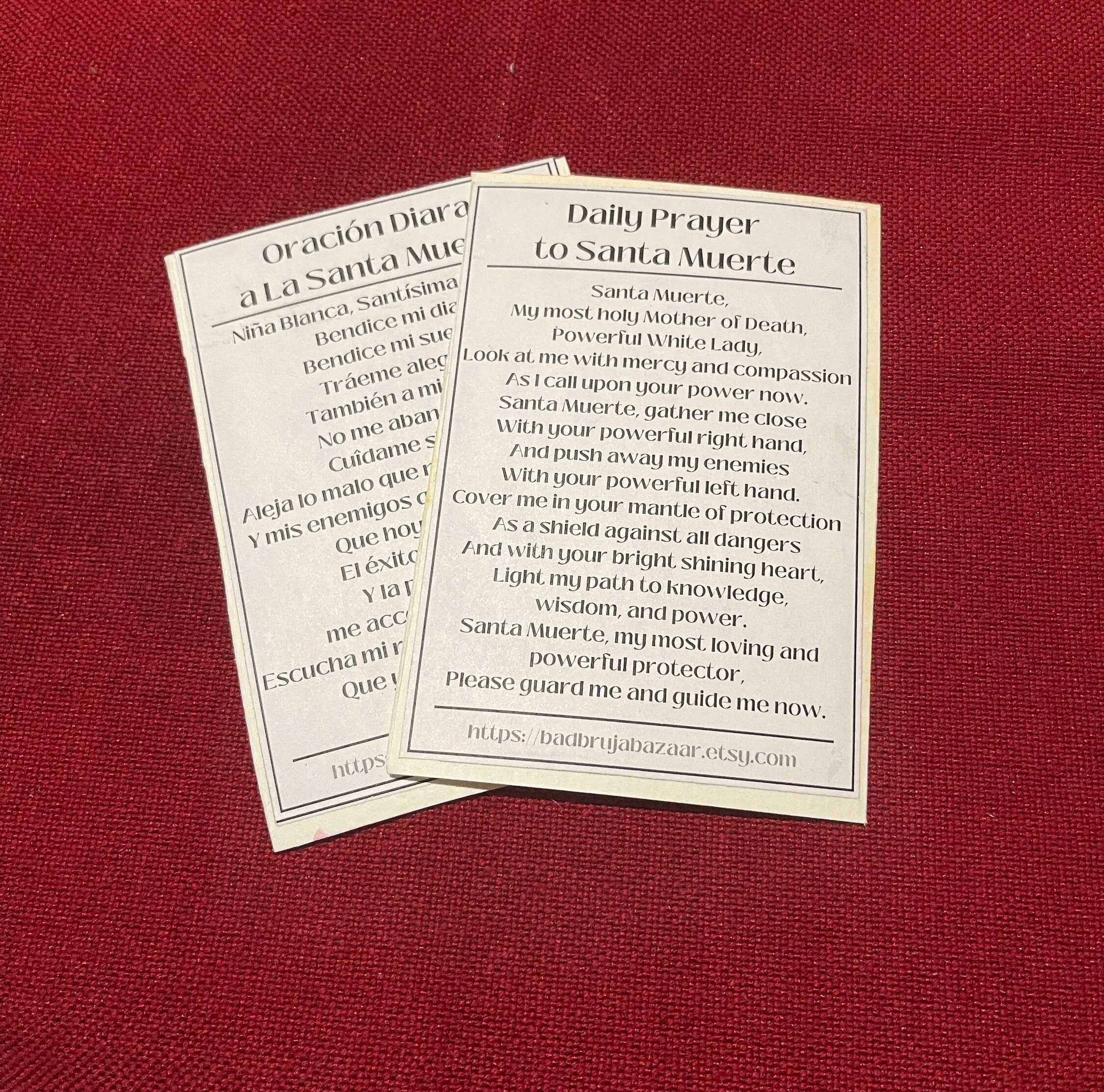 Santa Muerte Veve Prayer Card - Etsy