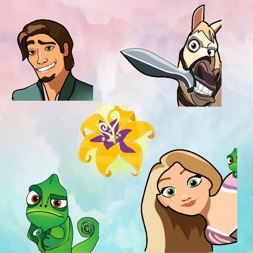 Twitch Emote Pack Tangled Rapunzel Pascal Flynn Rider - Etsy
