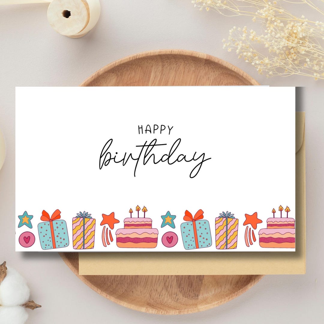 Printable Birthday Card Birthday Gift Gift Card Holder Birthday Gift ...