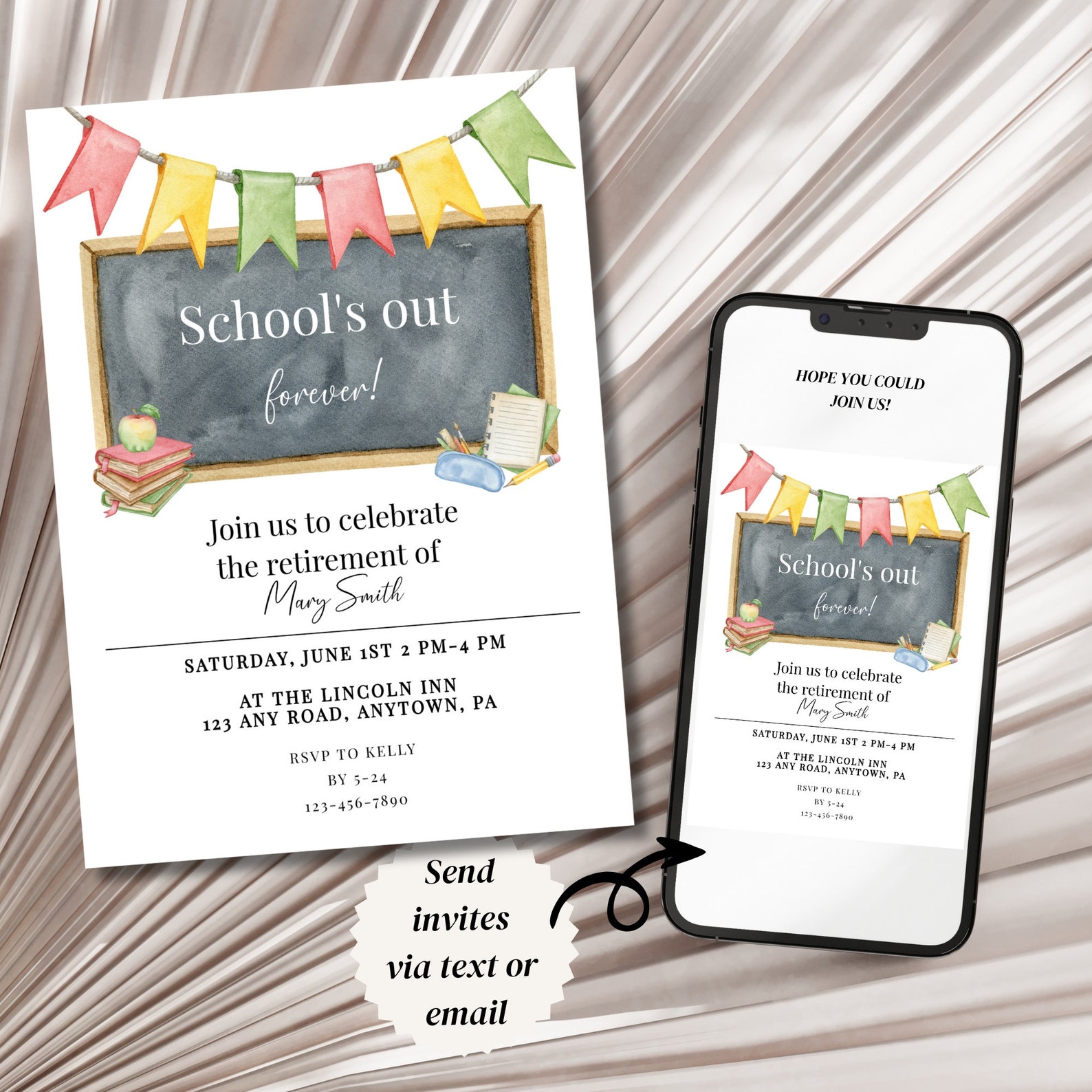 Principal Retirement Invite Teacher Retirement Party Invitation ...