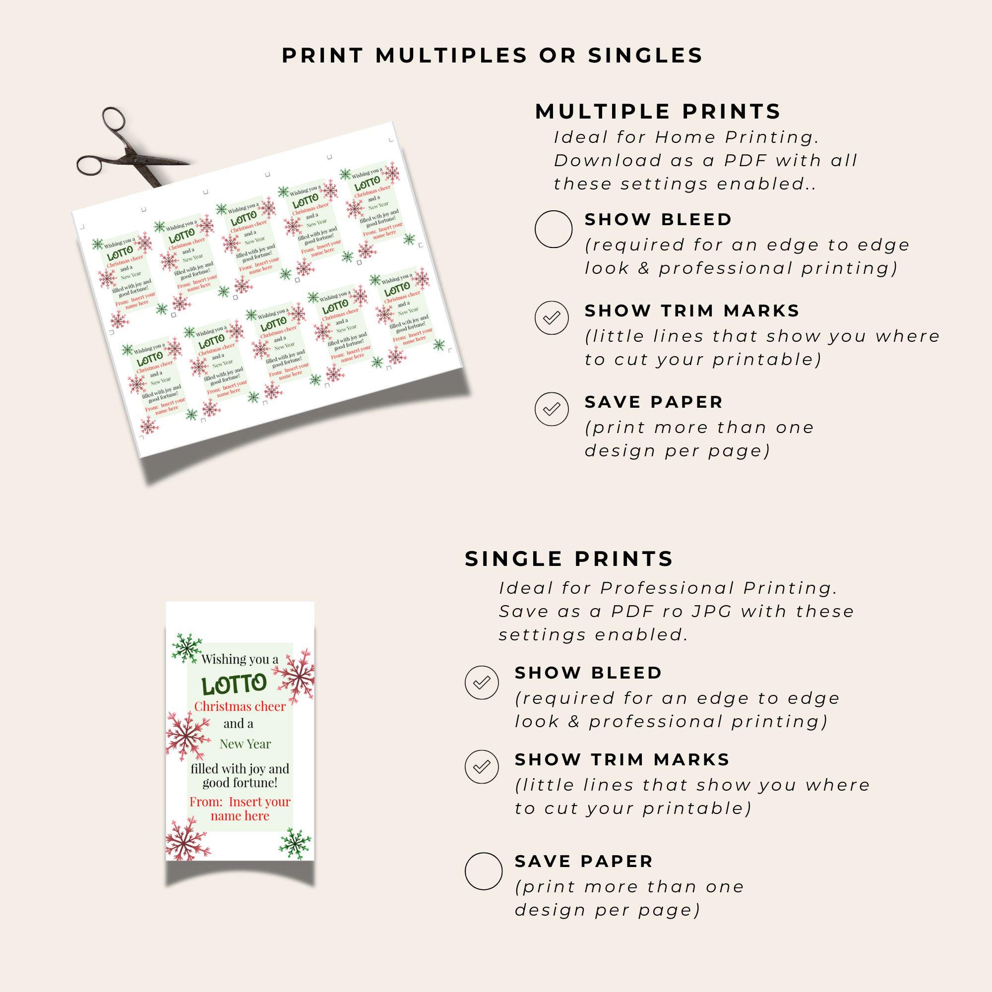 Lotto Gift Tags Christmas Printable, Lottery Christmas Tag, Wishing You ...