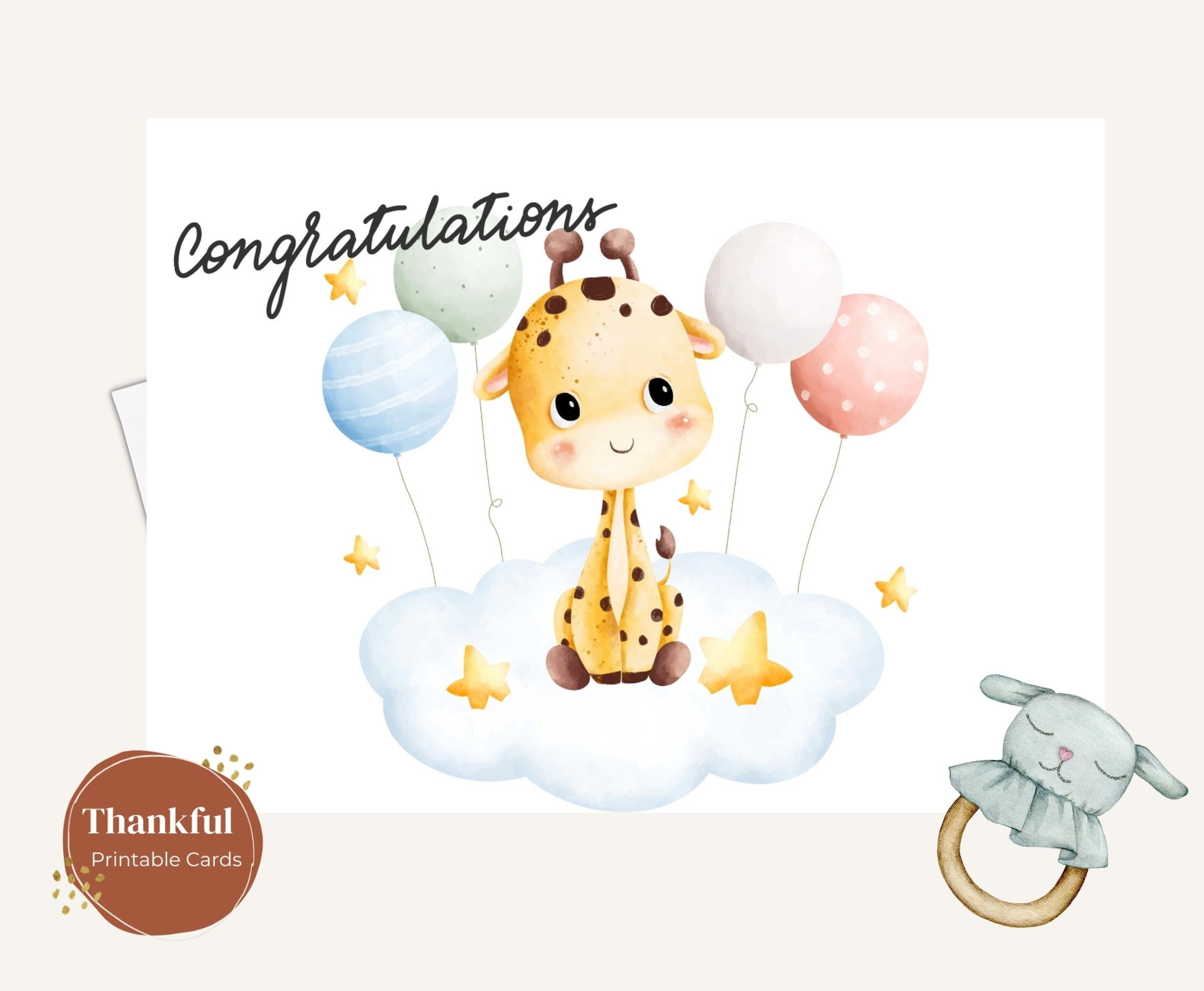 Congratulations Printable Card / Instant Download PDF / New Baby Card ...