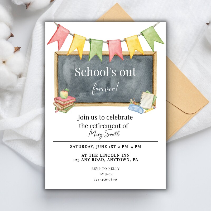 Teacher Retirement Invitation - Etsy