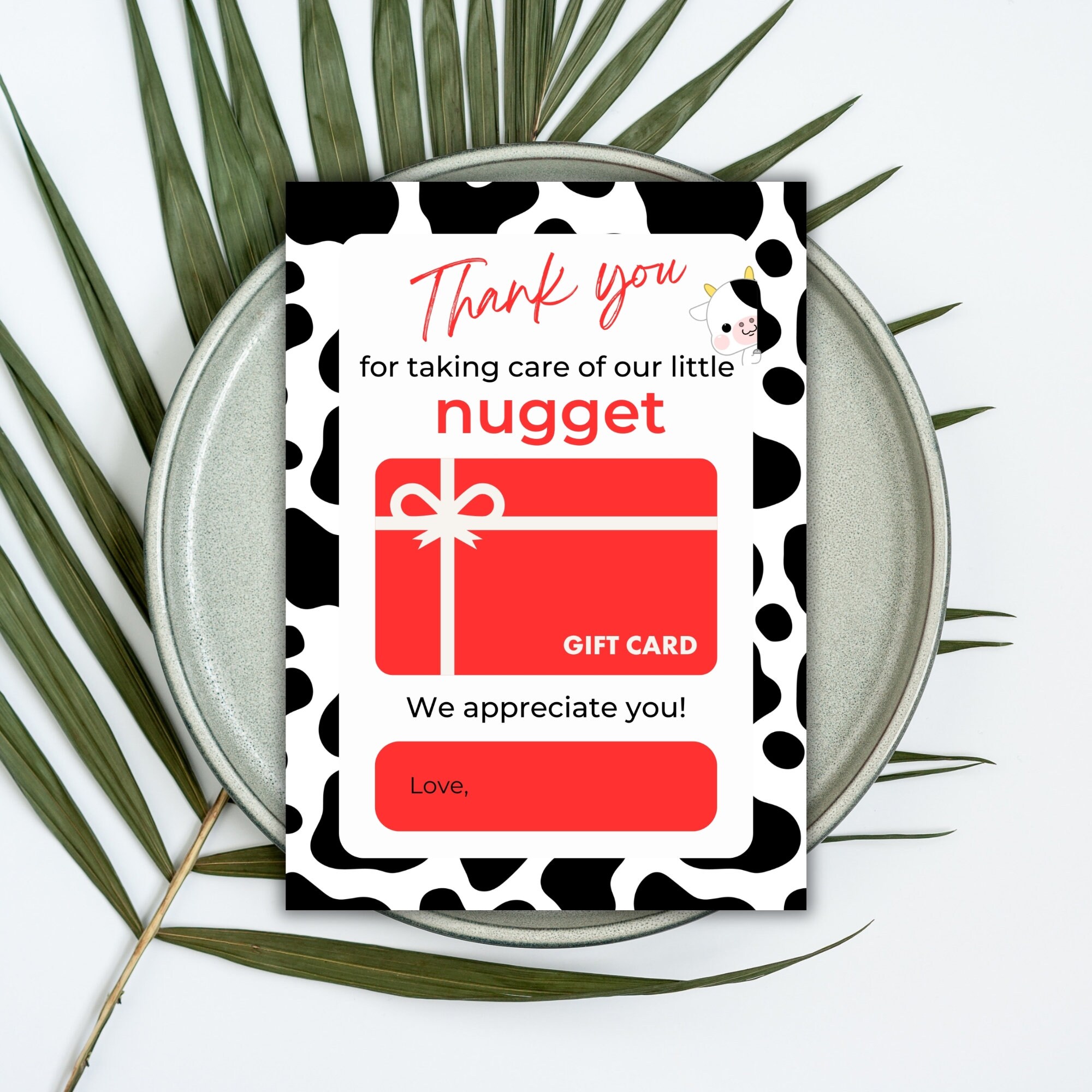 Printable Teacher Thank You Card Chick-fil-a Gift Card Holder Chicken ...
