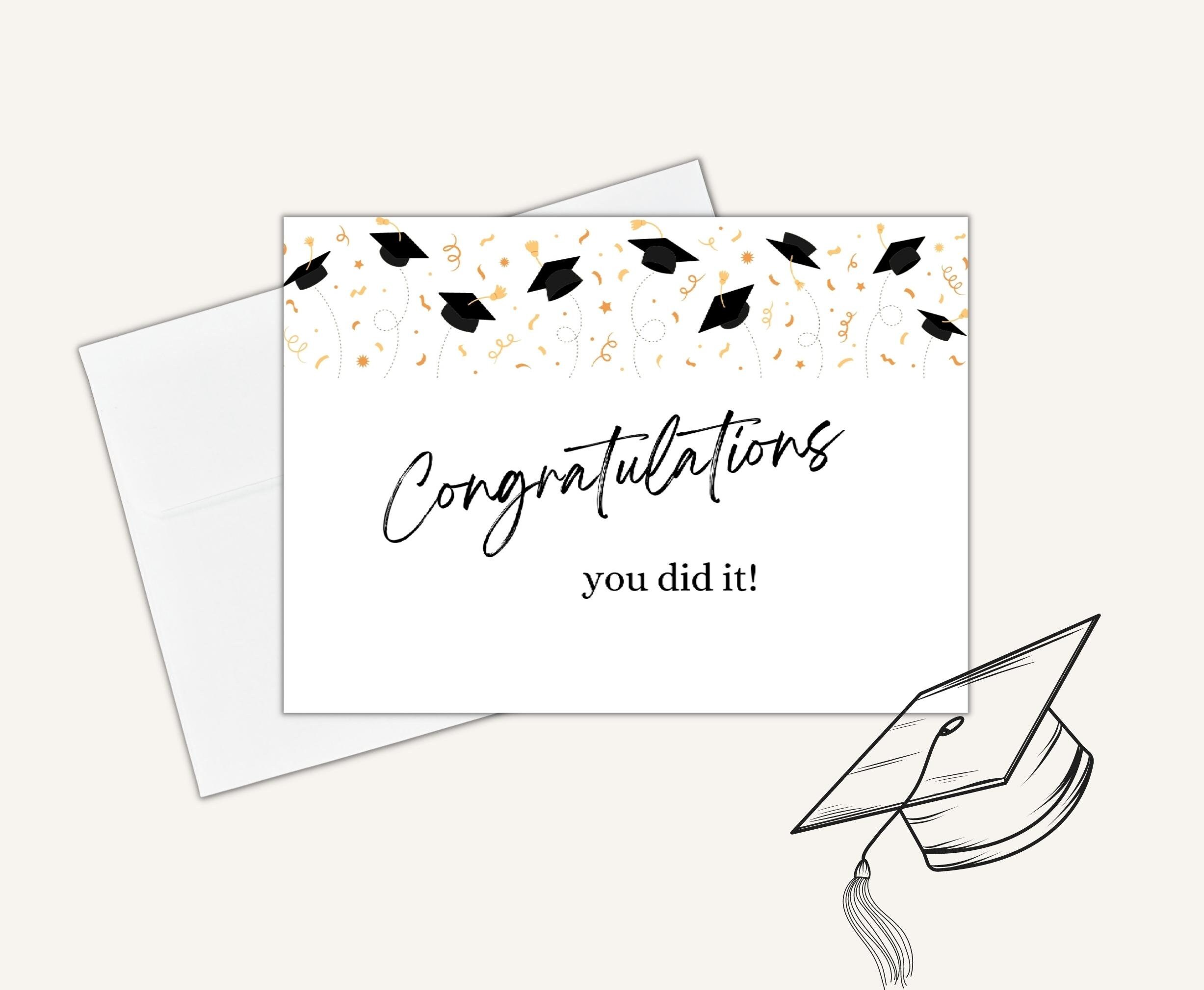Congratulations Graduation Card Printable 5 X7 Instant Download With ...