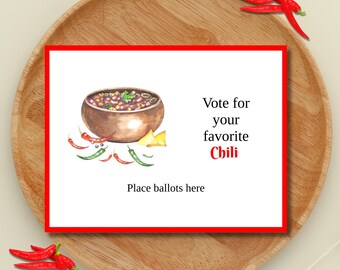 Chili Cook-off Contest Bundle Awards Voting Ballots Invitations ...