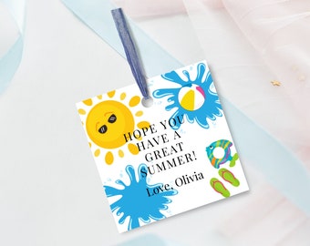End of School Year Tags, Sun Gift Tags, Teacher Thank You, Last Day of ...