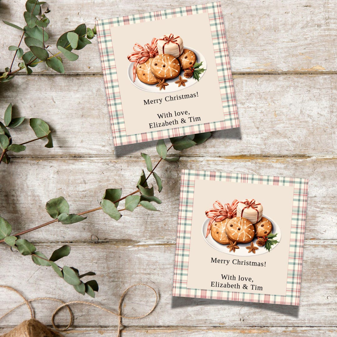 Christmas Cookie Gift Tags Cookie Jar Mix Cookie Recipe Tag Holiday ...