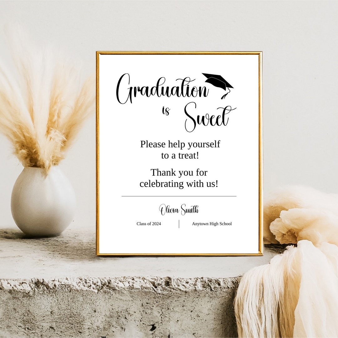 Graduation Party Decor | Printable Modern Grad Party Table Sign | Treat ...
